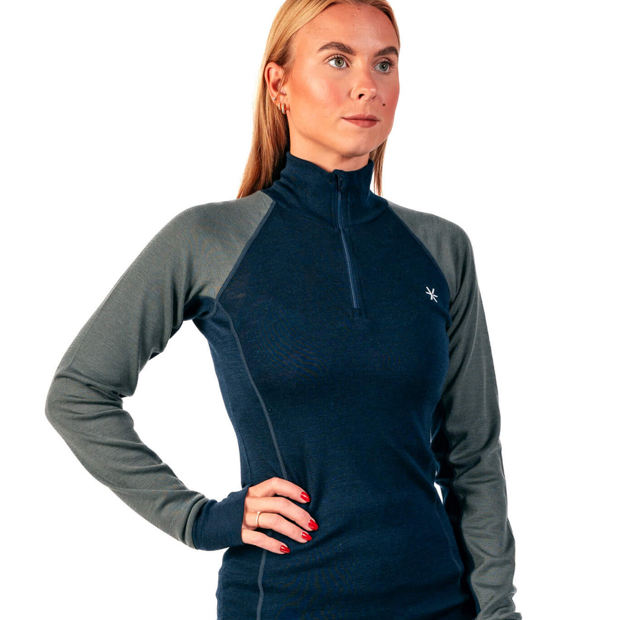 BARA Sportswear - Merino Wool Half Zip Long Sleeve | 100 % Merino Wool ...